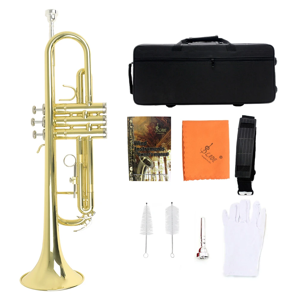 SLADE-Trumpet-Bb-B-Flat-Brass-Material-Trumpet-Professional-Musical ...