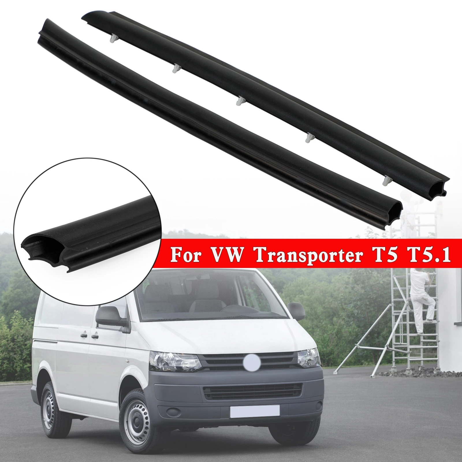 Artudatech-2x-Front-Door-Gasket-Seal-Rubber-Trim-For-VW-Transporter-T5 ...