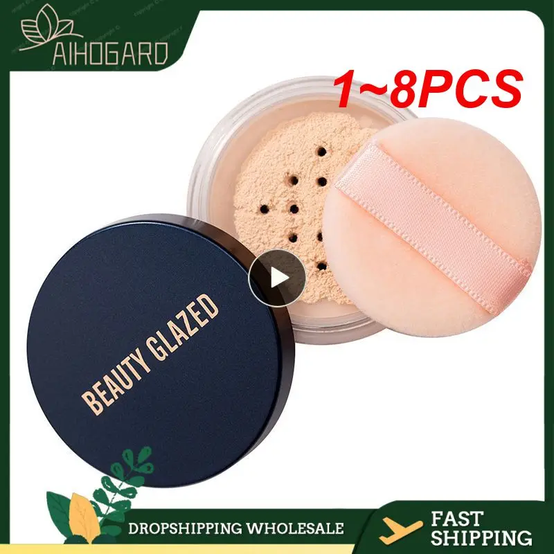 1-8PCS-Professional-3-Colors-Face-Powder-Loose-Mineral-Waterproof-Matte ...
