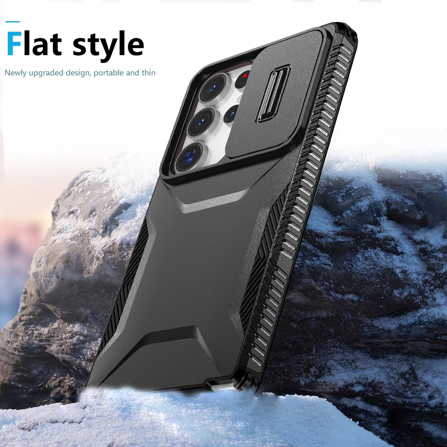 Armor Shockproof Slide Camera Phone Case with Back Cover for Galaxy S25 ...