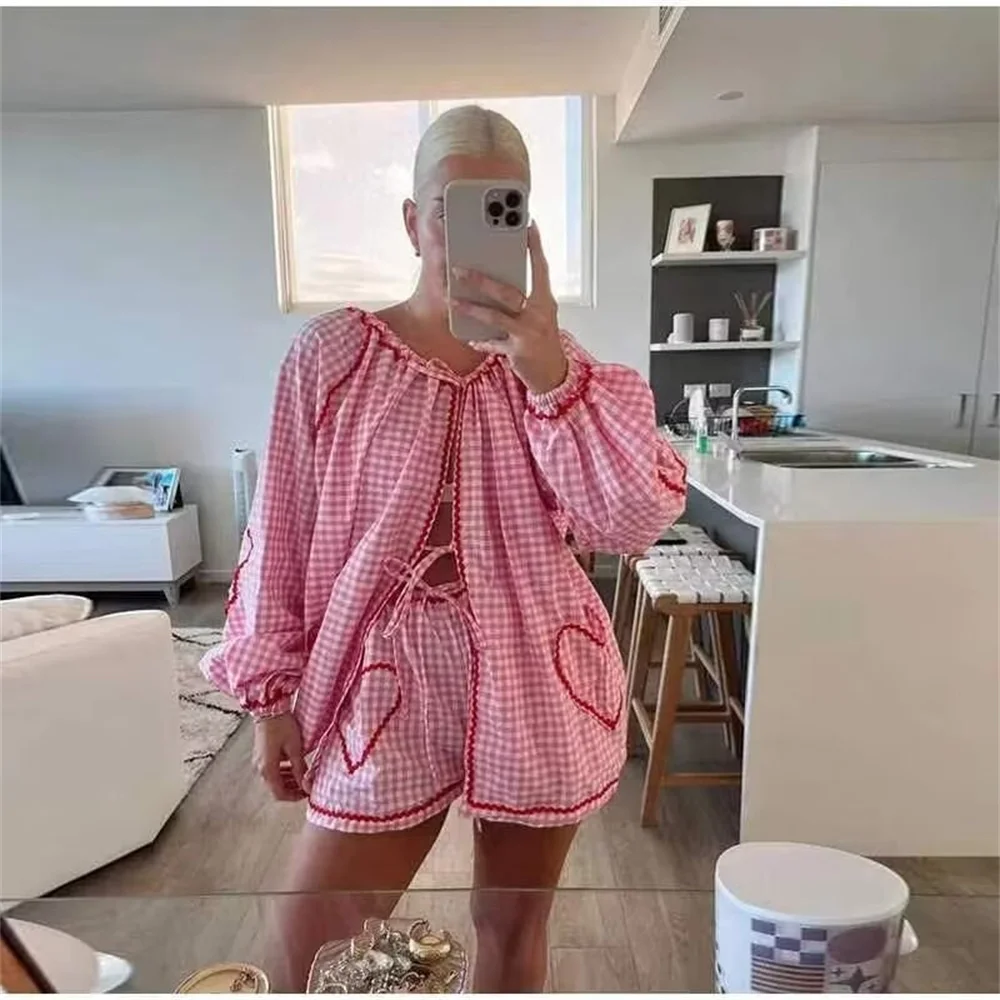 Taop-Za-2024-Spring-New-Product-Women-s-Fashion-Casual-Check-Loose-Lace ...