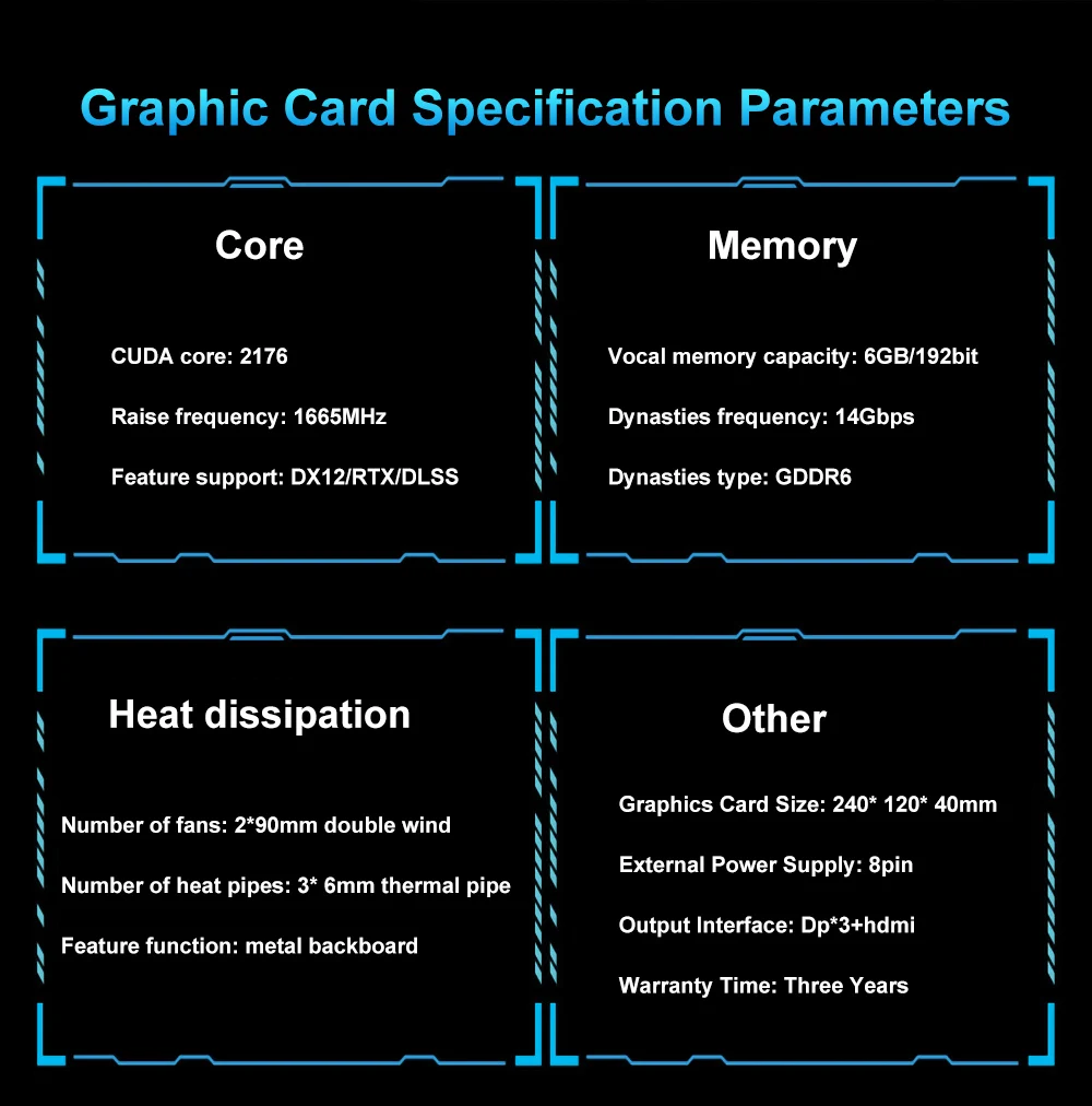 Новая видеокарта INNO3D RTX 2060 6 ГБ Nvidia GDDR6 3,0 бит GPU PCI ...