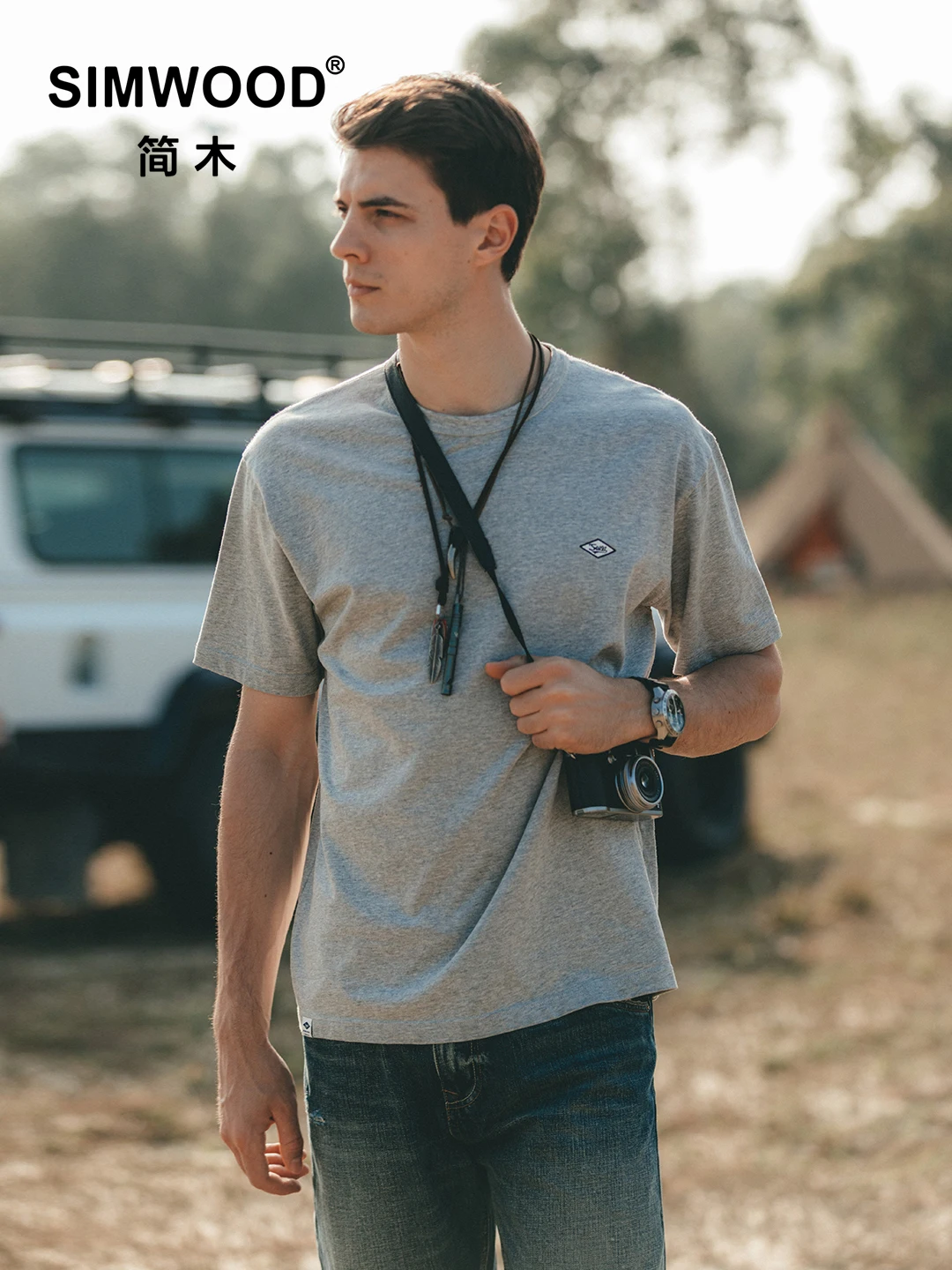 SIMWOOD-2023-Spring-Summer-New-Loose-300g-Heavyweight-Fabric-T-shirts-Men-100-Cotton-Logo ...