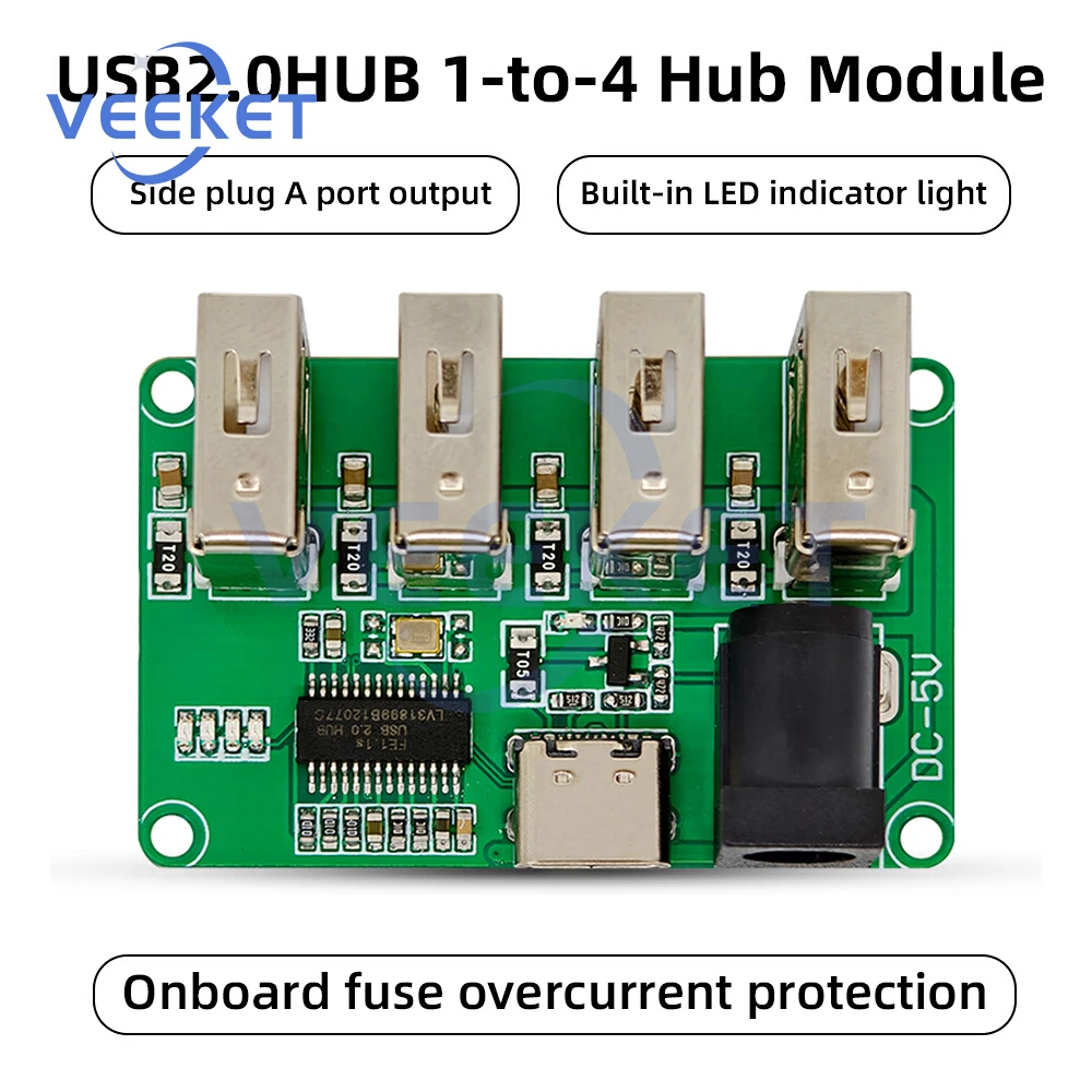 USB2.0 HUB PH2.0 Interface 1 To 4 Port USB HUB Module No Drive USB ...