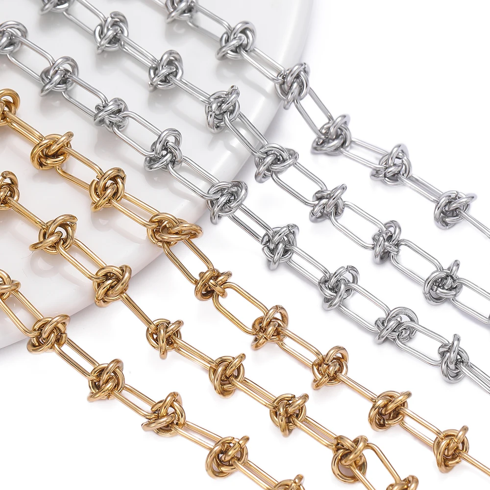 1 Meter Stainless Steel Gold Color Chunky Knot Big Chains for DIY ...
