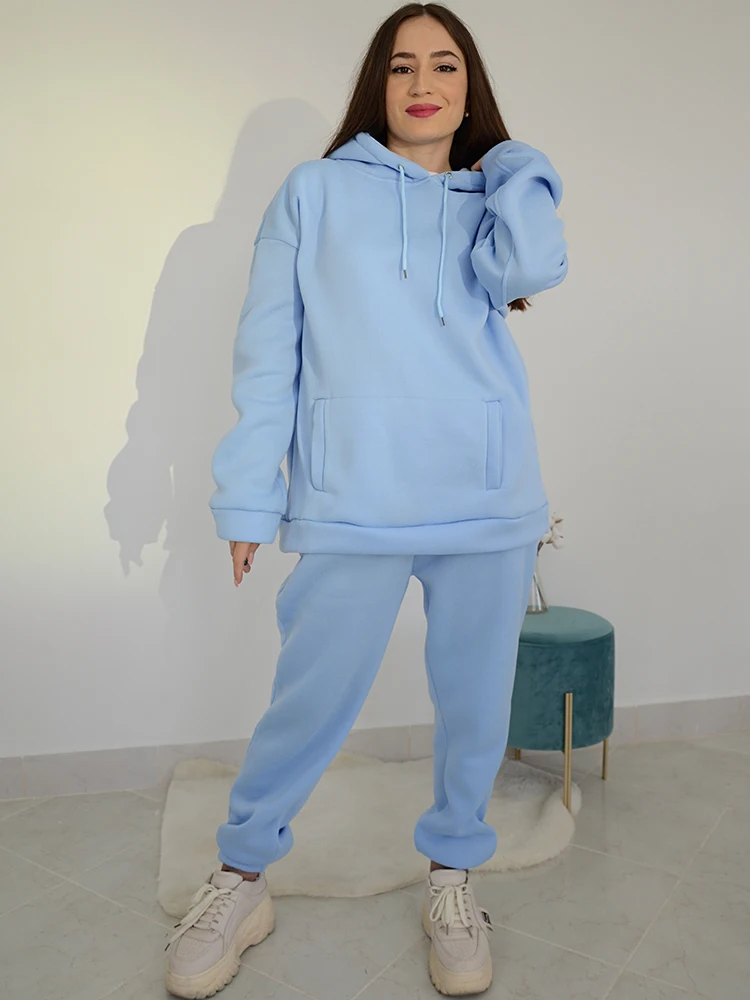 Fitaylor chándal de lana cálida para mujer, conjunto de dos piezas ...