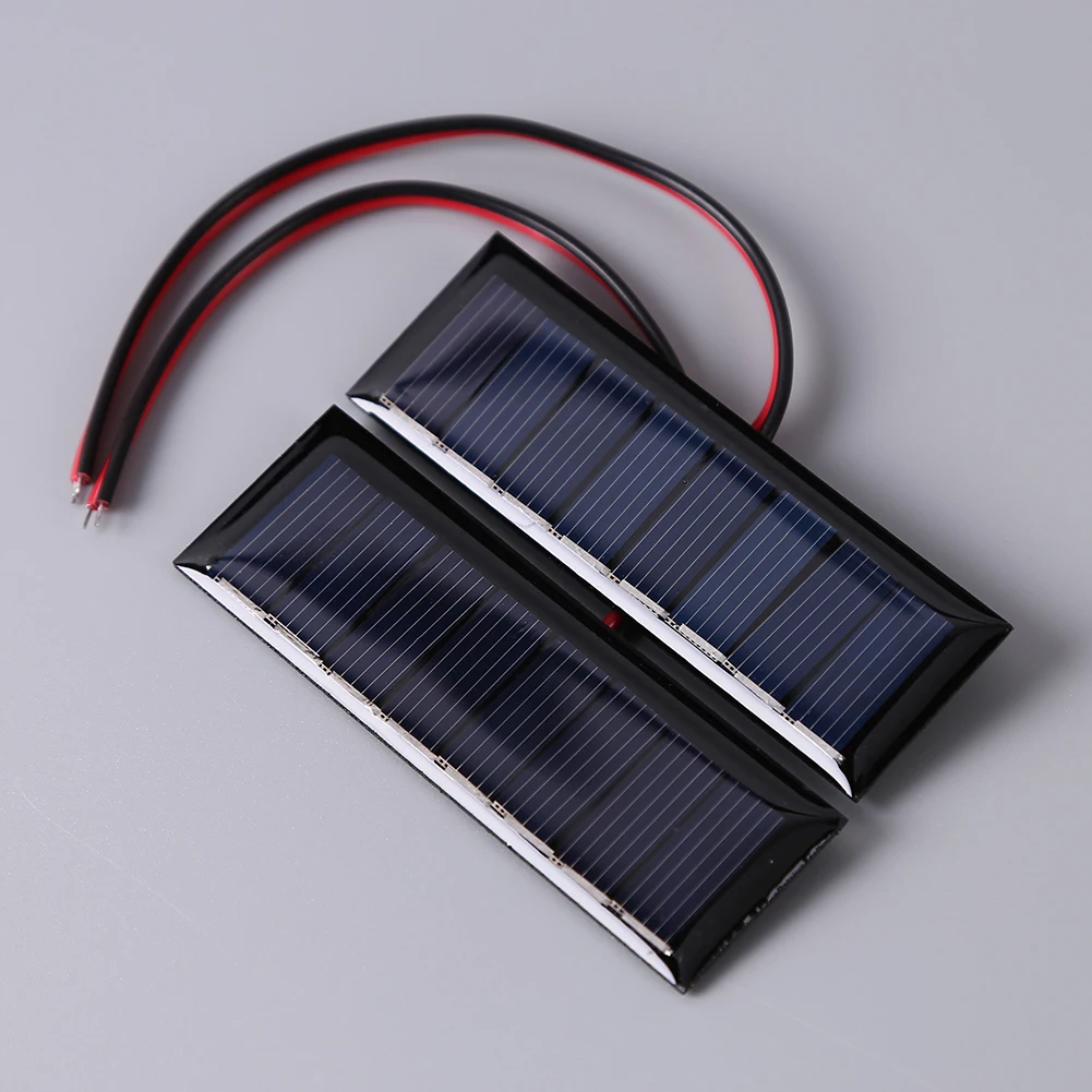 3×1 inch Solar Panel 4V 50mA 0.2W 2 Wires 8 Cells Mini Epoxy Portable ...