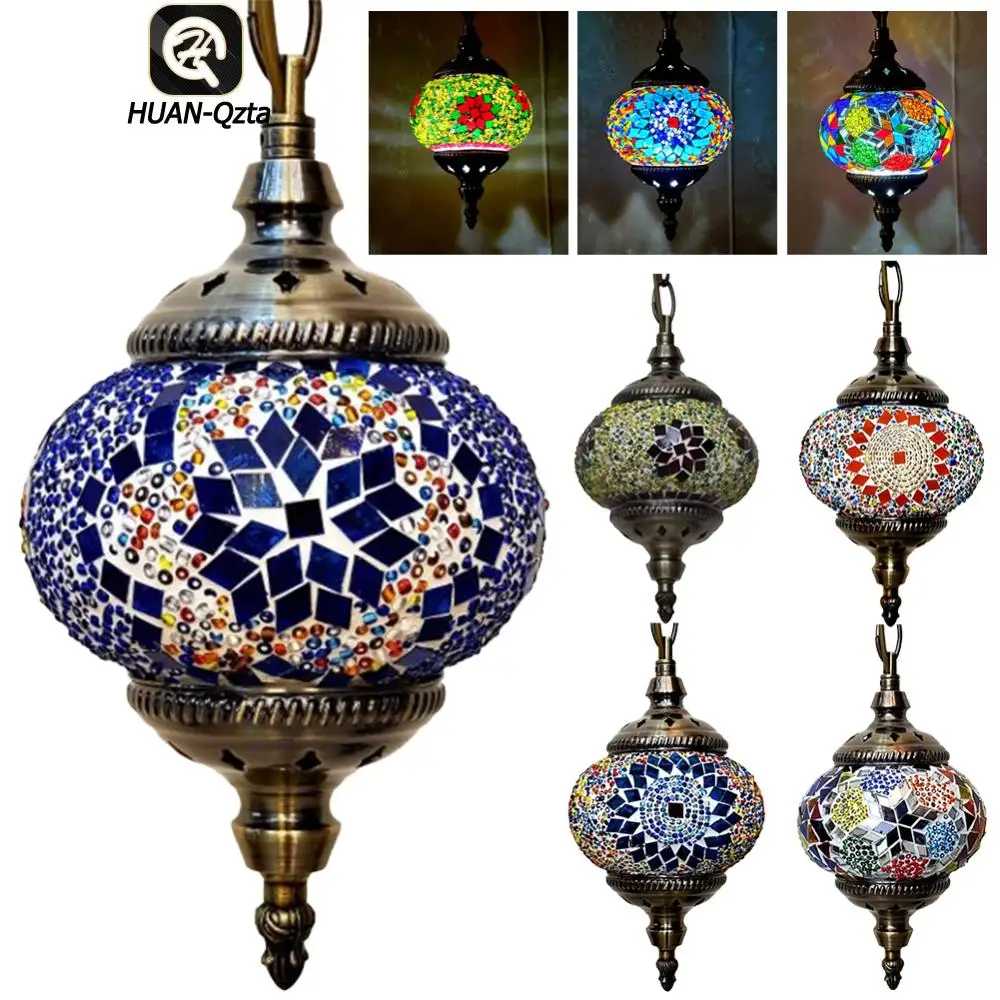 Turkish-Moroccan-Mosaic-Hanging-Ceiling-Lamp-E27-Decorative-Glass-Globe-Fixture-Romantic ...
