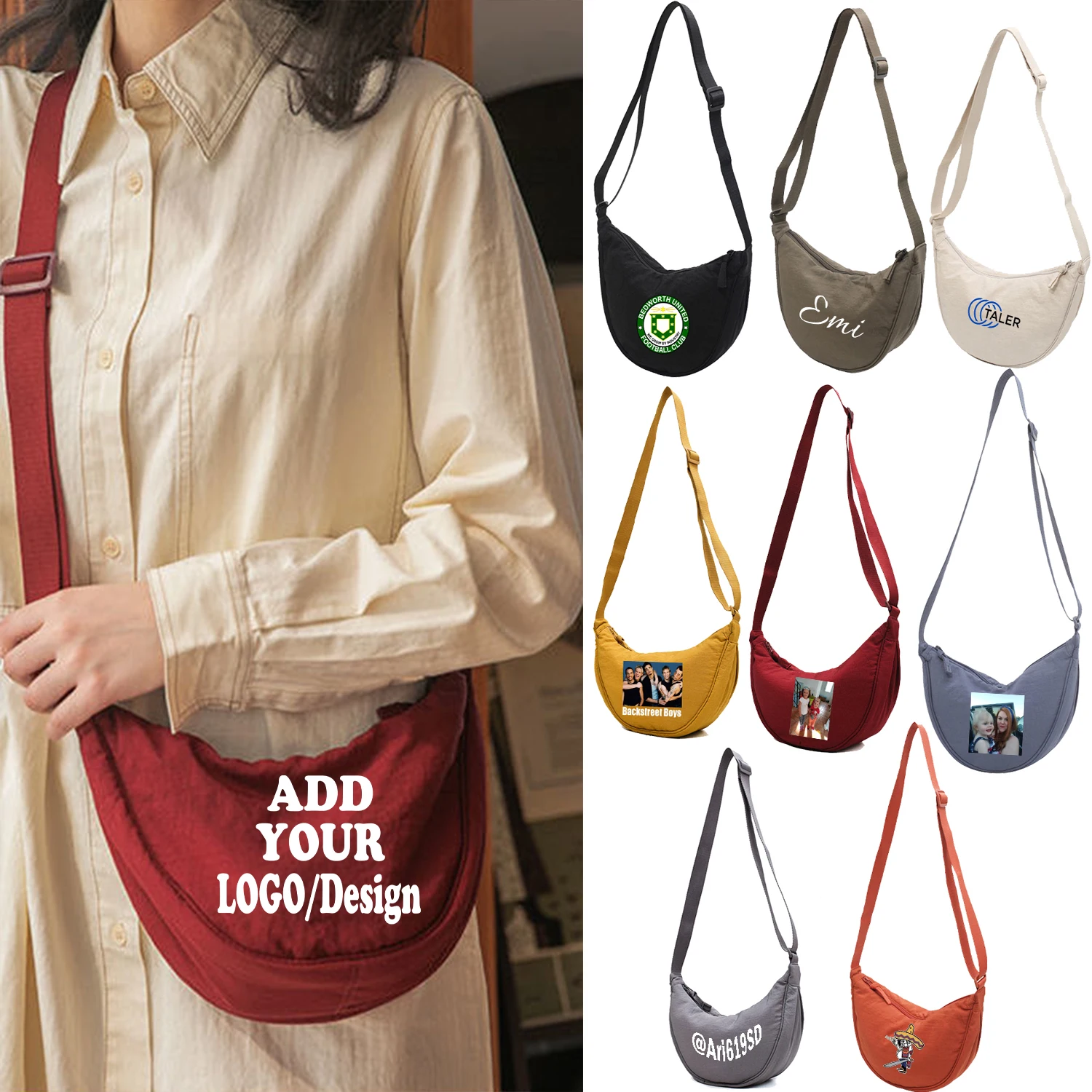 Custom Crossbody Women Bag With Logo Name Photo Personalized Shoulder ...