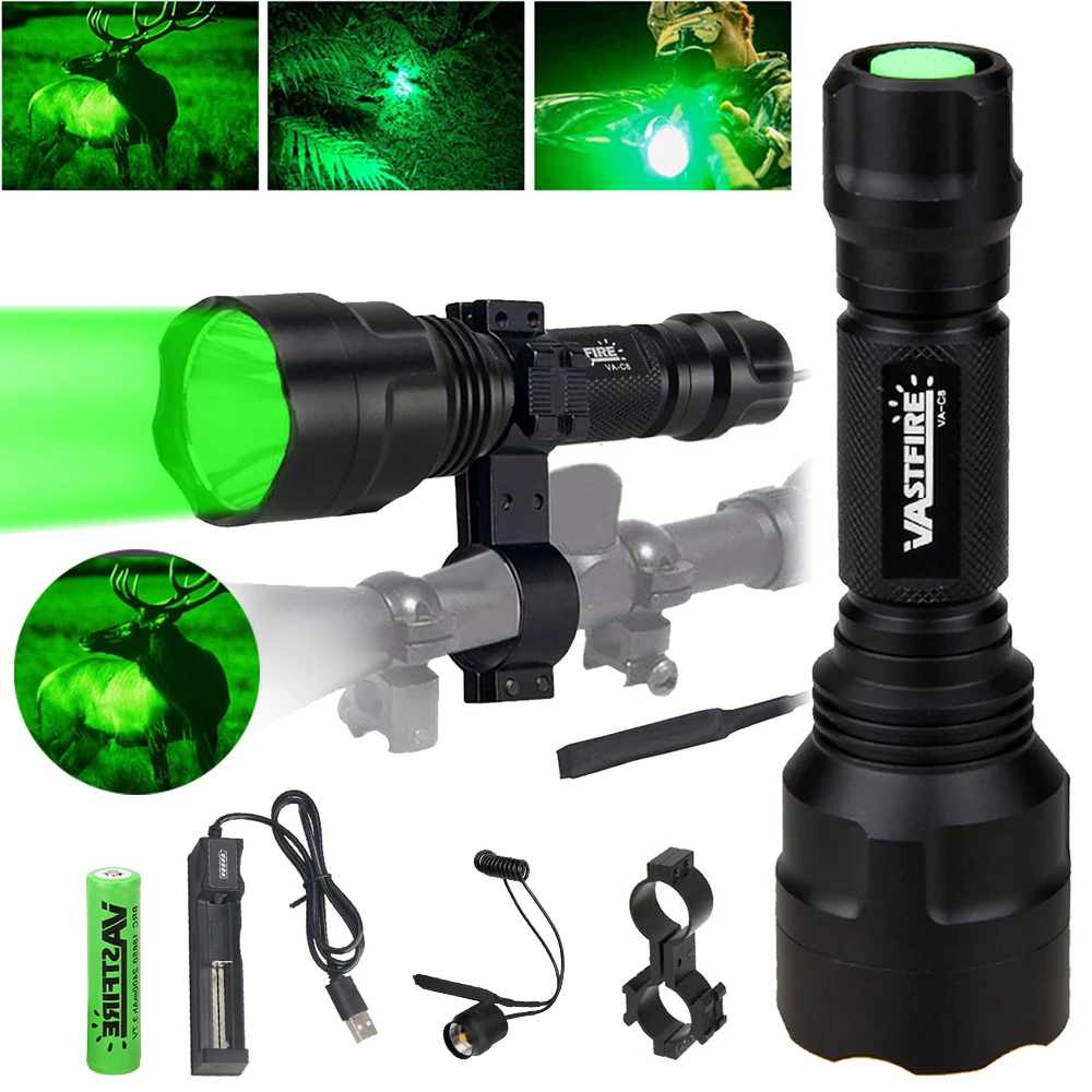 C8-Tactical-Hunting-Flashlight-LED-Airsoft-Weapons-light-Rifle-Scope ...