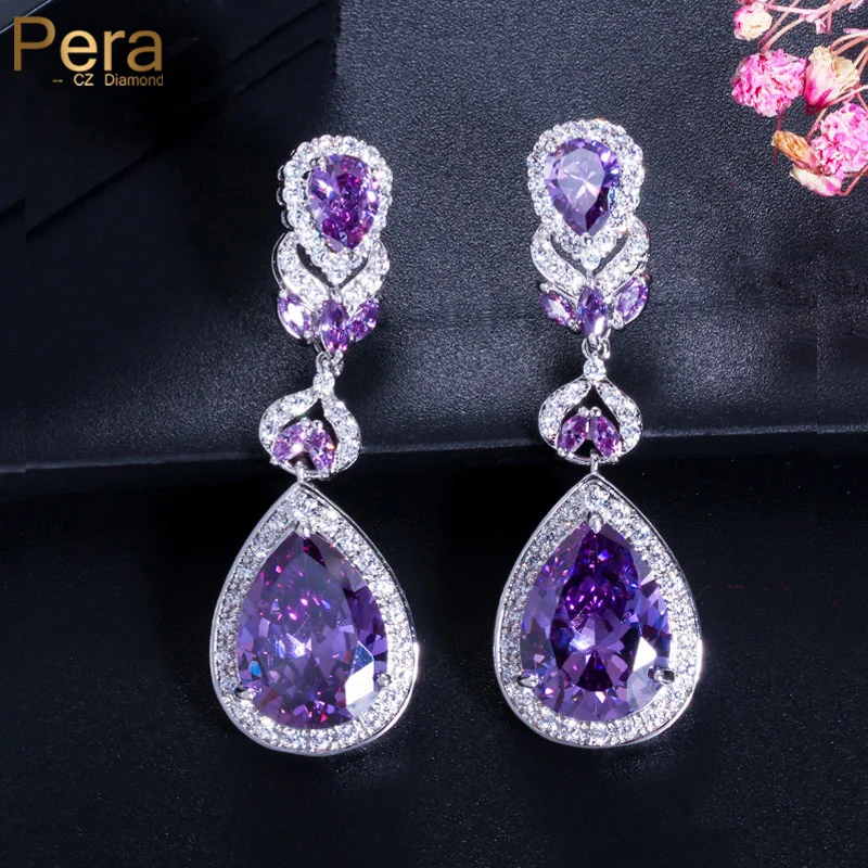 Pera-Brand-Luxury-Women-Party-CZ-Stone-Silver-Color-Jewelry-Big-Pear ...