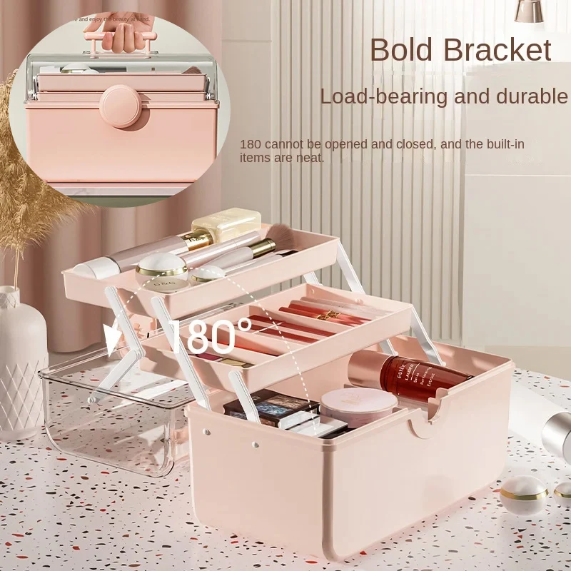 Makeup-Storage-Pink-Tackle-Box-for-Women-with-Handle-Cosmetic-Storage ...