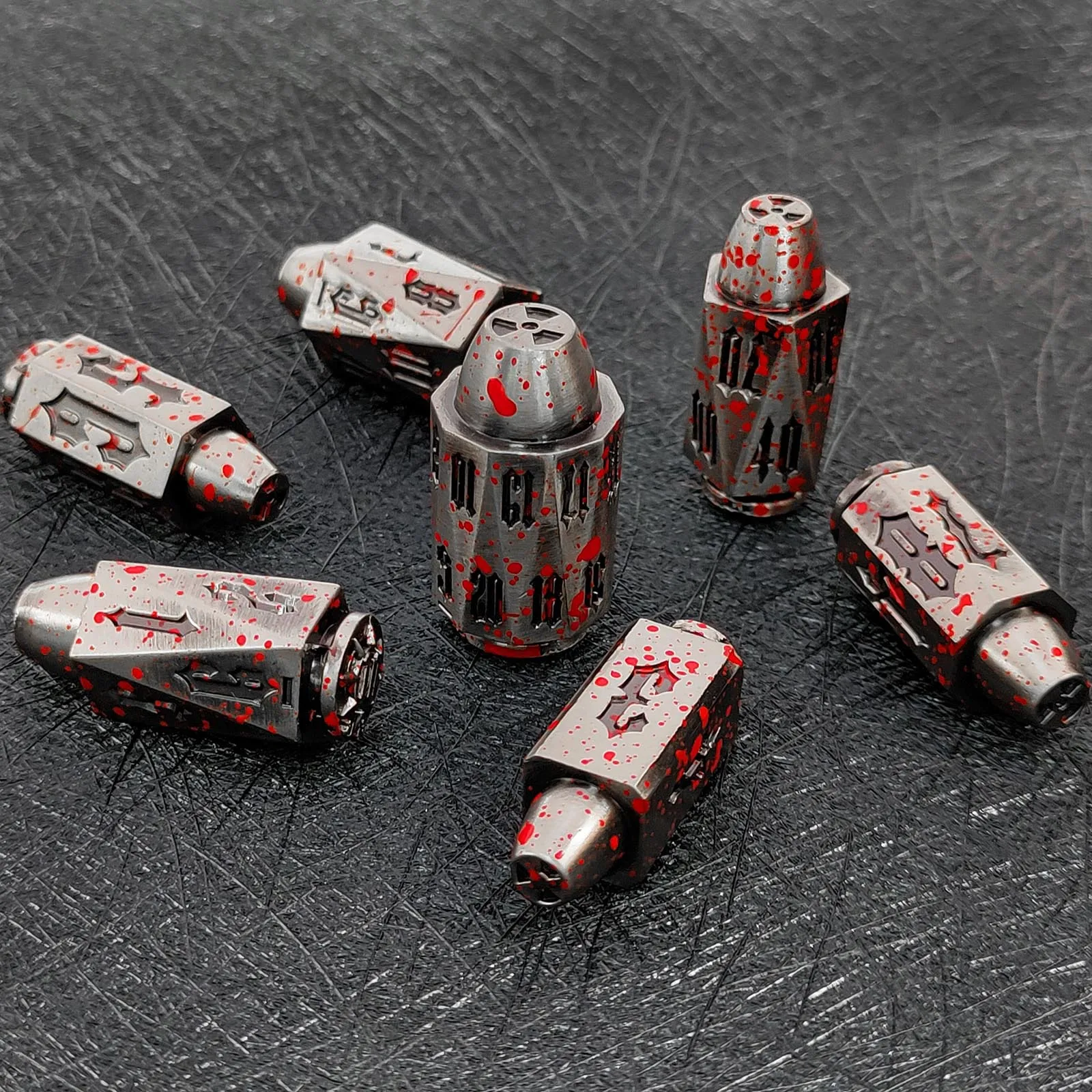 Metal-Bullet-Dice-for-role-playing-game-players-bullet-shape-design-DND ...
