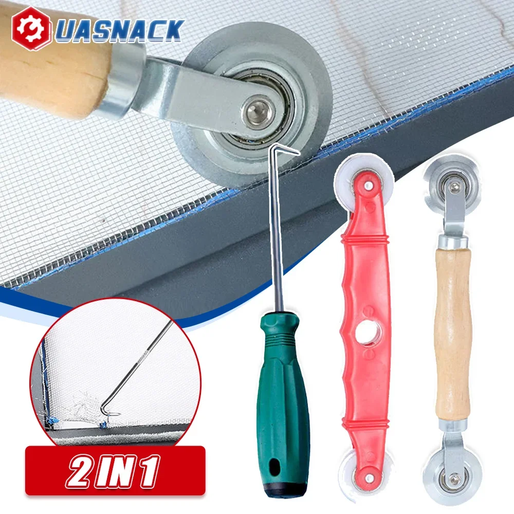 Rubber-Rolling-Wheel-Install-Tools-Wooden-Handle-Spline-Roller-for ...