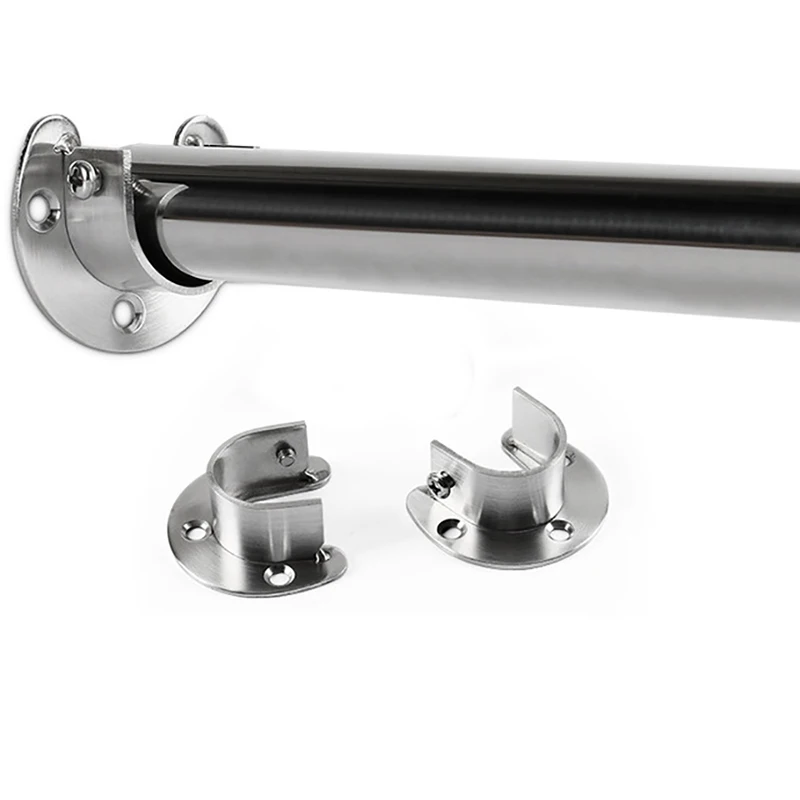 1PC-Heavy-Duty-Stainless-Steel-Closet-Rod-End-Supports-Closet-Pole-Sockets-Flange-Rod-Holder ...