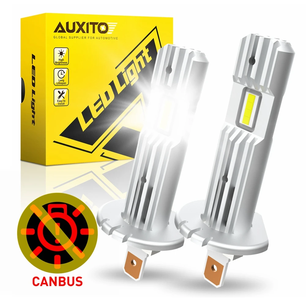 Auxito 2pcs Canbus Error Free H1 Led Bulbs Super White H1 Car Led Head ...