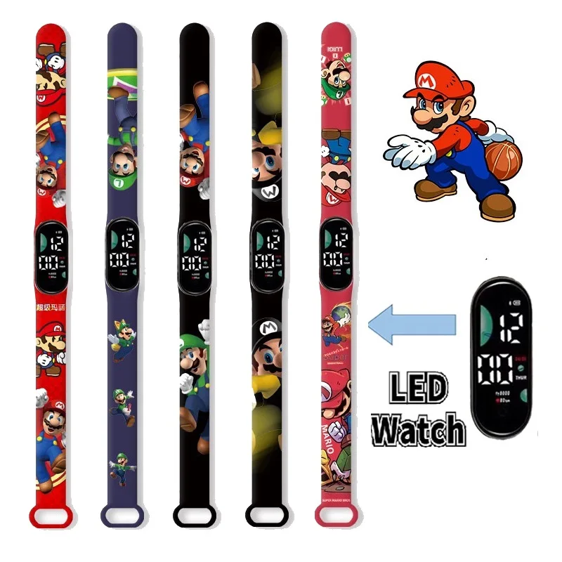 Super-Mario-Bros-reloj-electr-nico-LED-para-ni-os-pulsera-t-ctil ...