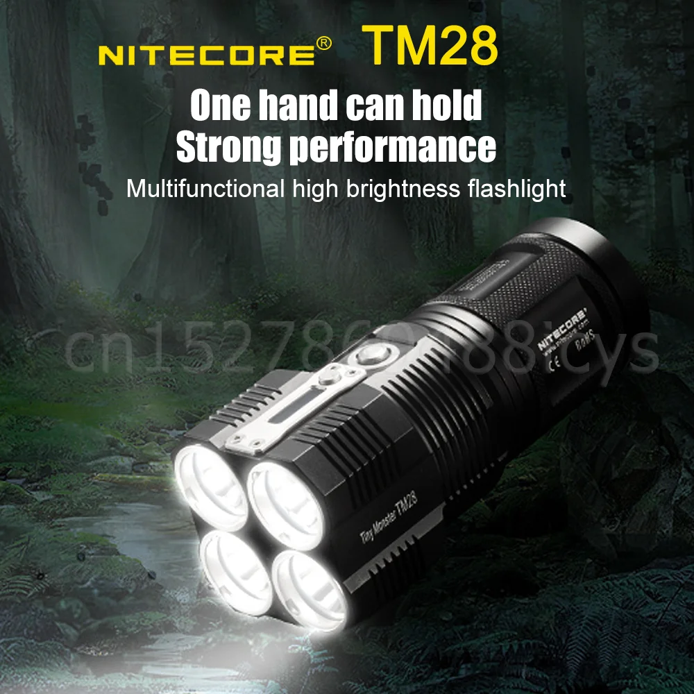 2022 nitecore TM28 6000 Lumens CREE XHP35 HI 4LED Rechargeable Hight Light Flashlight FOR Gear ...