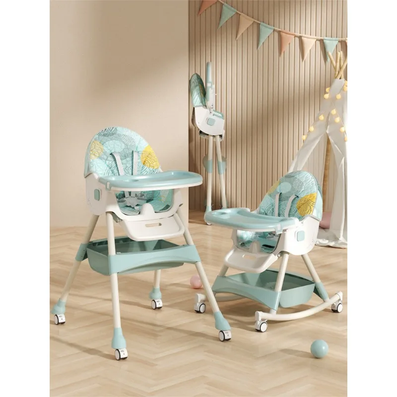 3-in-1 Convertible Baby High Chair Foldable Infant Chair Rocking Chair ...