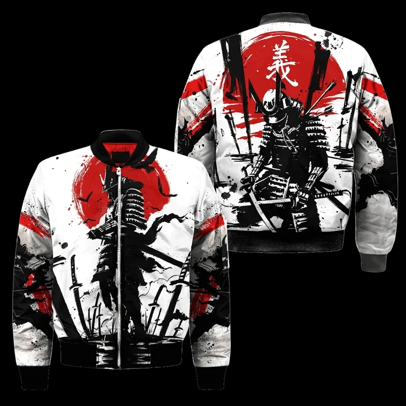Spring-Autumn-Mens-Zip-Jacket-3D-All-Over-Printed-Samurai-Oni-Mask ...