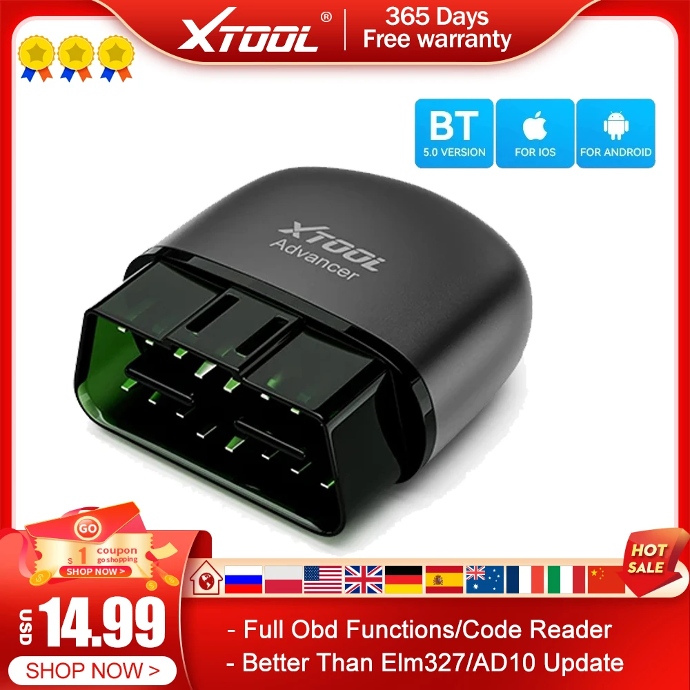 Newest Xtool Ad20 Obd2 Tool Code Reader Live Data O2s Sensor Test ...