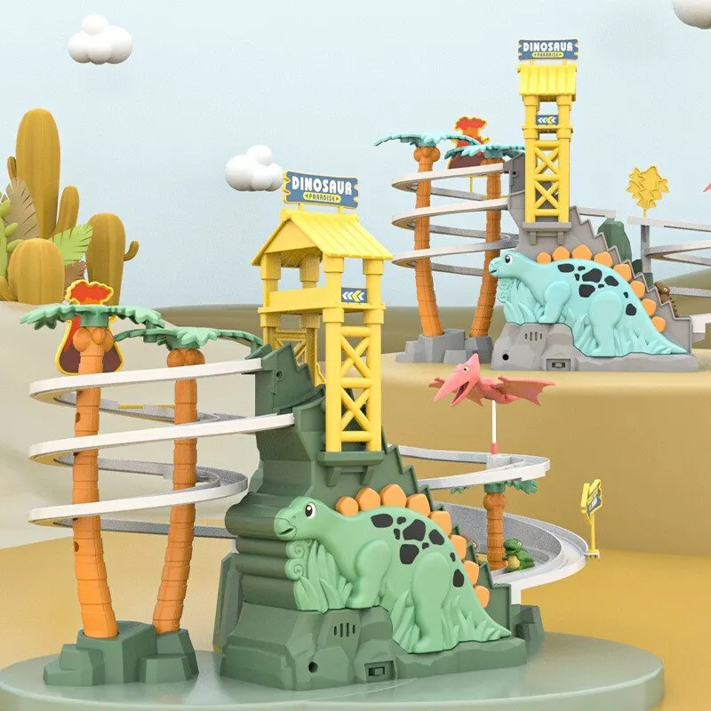 Electric-Double-Track-Dinosaur-Slide-Dynamic-Climbing-Stairs-Adventure ...