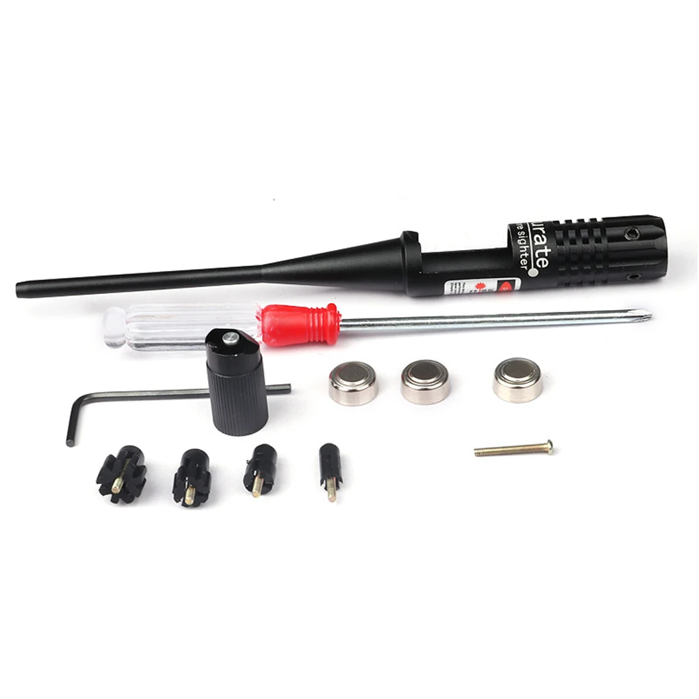 1 Set Adjustable Adapters Rifles Red Laser Bore Sighter Collimator Kit ...