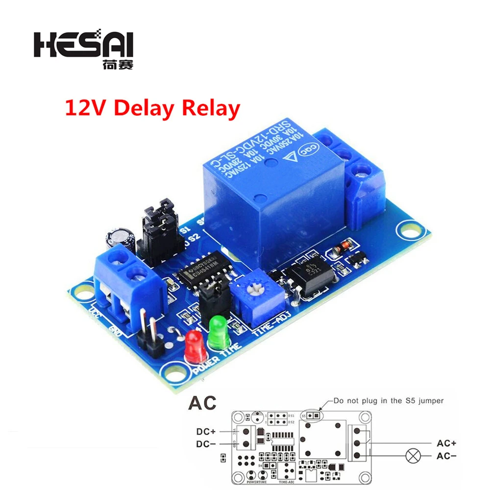 DC 12V Timer Shutdown Module Normal Open Time Delay Relay Timer Relay Control Switch Adjustable ...