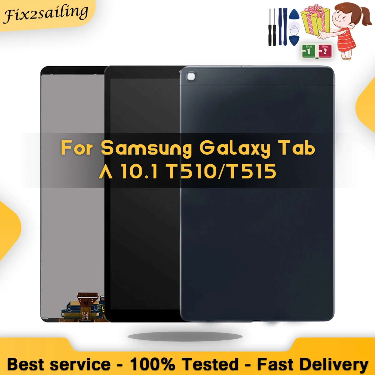 LCD 100% Test For Samsung Galaxy Tab A 10.1 2019 T510 T515 T517 SM-T510 ...