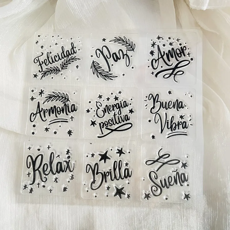 new-spanish-word-Clear-Stamp-Transparent-Silicone-Stamp-Seal-Sheet-For ...