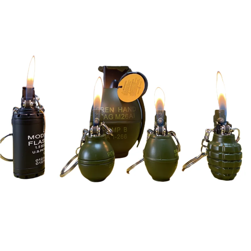 Military-Grenade-Model-Lighter-Metal-Butane-Gas-Grinding-Wheel-Open ...