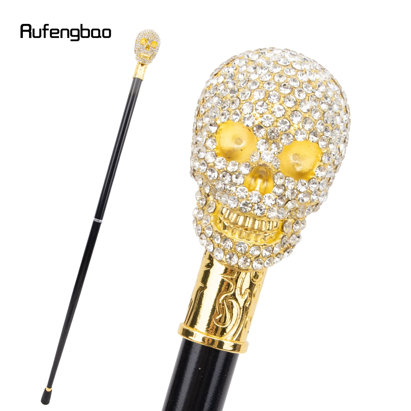 Artificial-White-Diamond-Skull-Walking-Cane-Fashion-Decorative-Walking ...