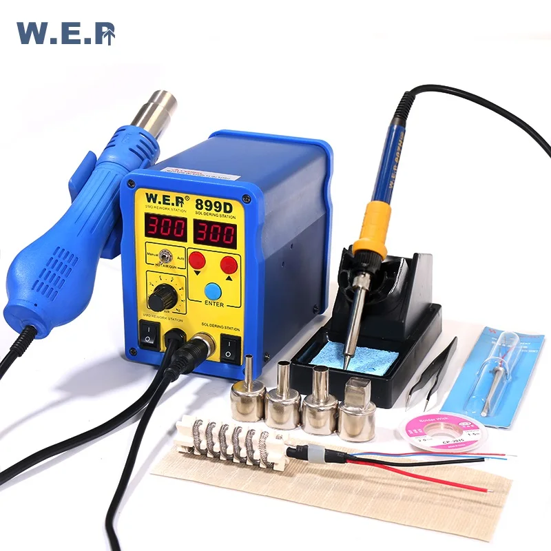 Wep 899d Hot Gun Solder Station Digital Display Soldering Iron Hot Air ...