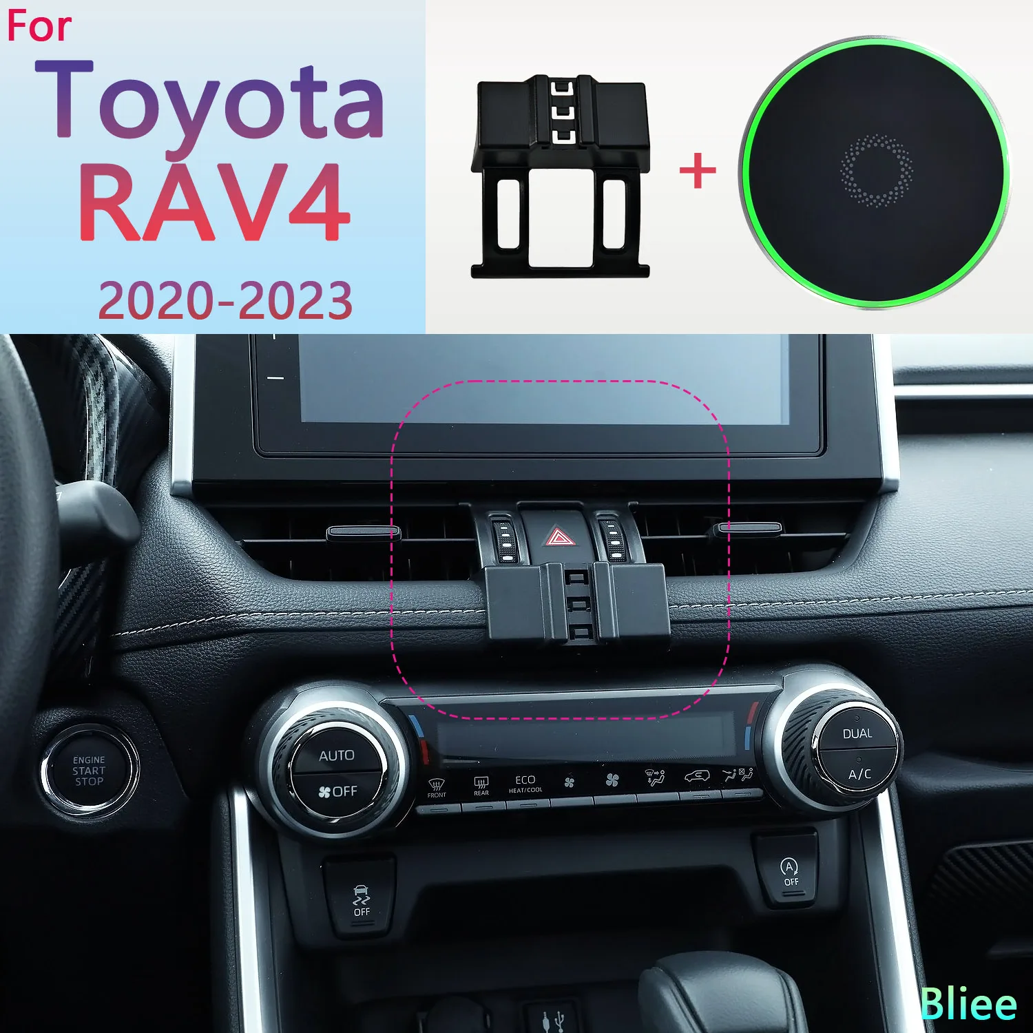 For-Toyota-RAV4-RAV-4-2020-2021-2022-2023-Magnetic-Car-Phone-Holder-15W ...