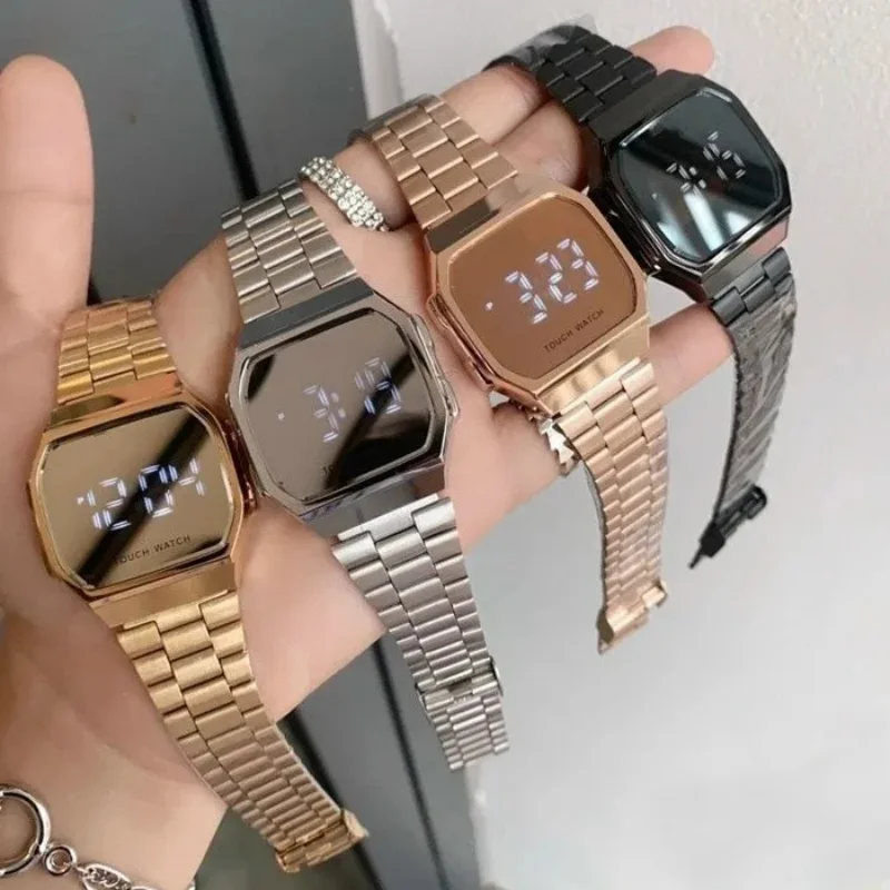 Fashion Digital Men's LED Watches Luxury Stainless Steel Link Wrist ...
