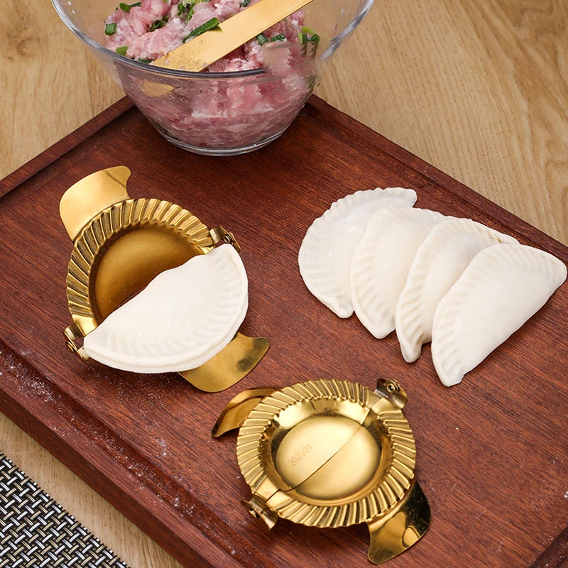 Golden Stainless Steel Dumplings Tool DIY Jiaozi Maker Device Easy ...