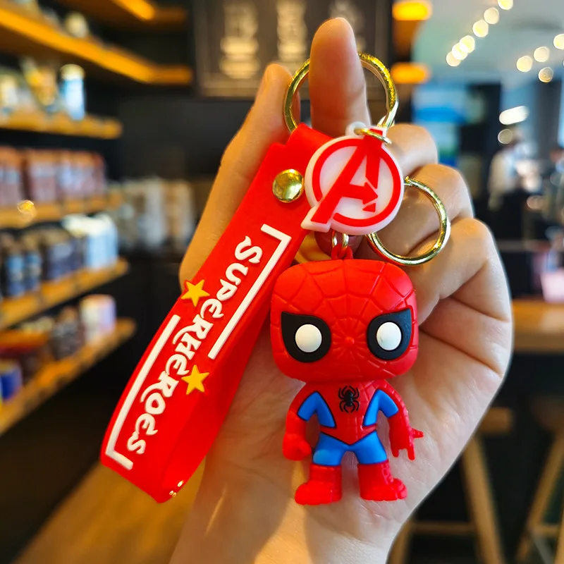 DC-Marvel-Spiderman-Doll-Silicone-Keychain-Avengers-Superhero-Iron-Man ...