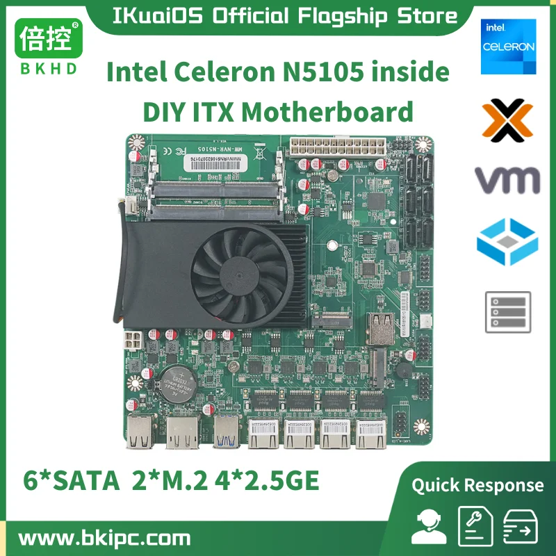 Intel Celeron N5105 ITX DIY Motherboard Home NAS 4 Cores 4 Threads Low ...