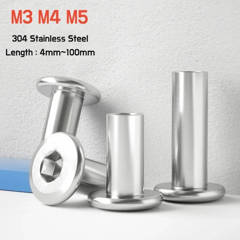 2-30pcs-Furniture-Rivet-M3M4M5-304-Stainless-Steel-Large-Flat-Hex ...