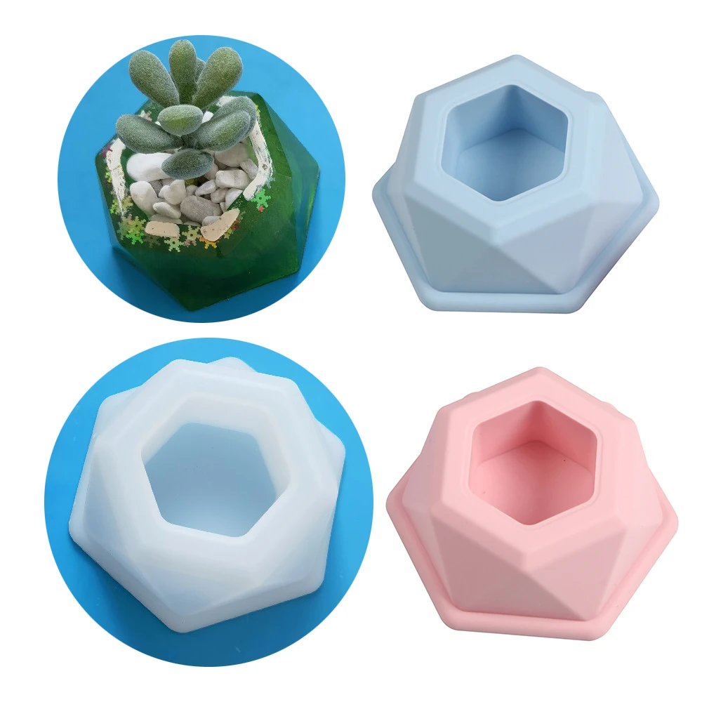 Mini-Hexagonal-Flowerpot-Mold-Epoxy-Resin-Mould-Silicone-Potting-Mold ...