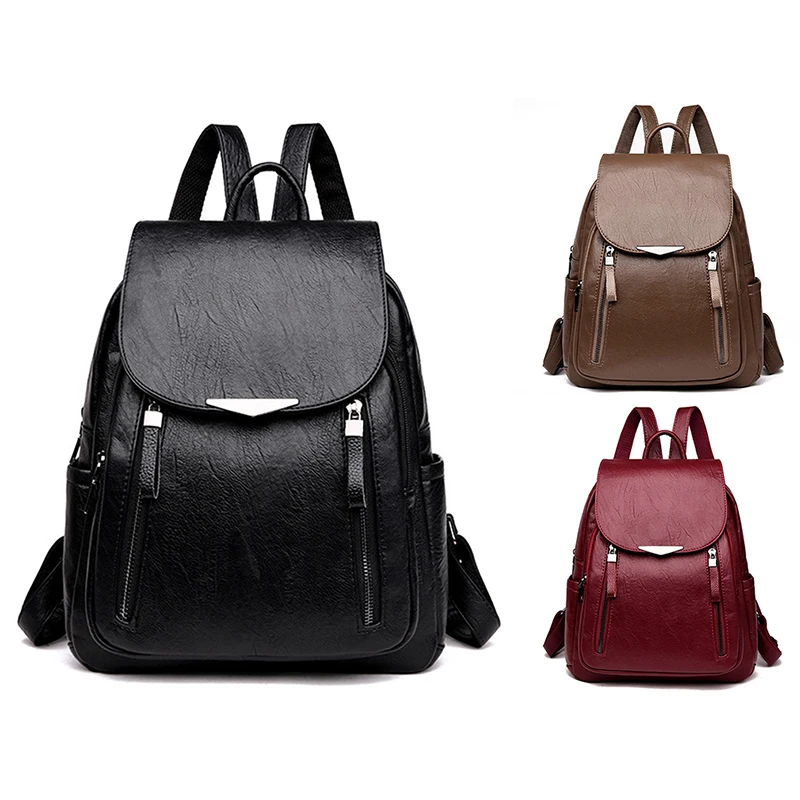 Woman-Backpack-Pu-Large-Capacity-Backpacks-Fashion-Girl-Waterproof ...
