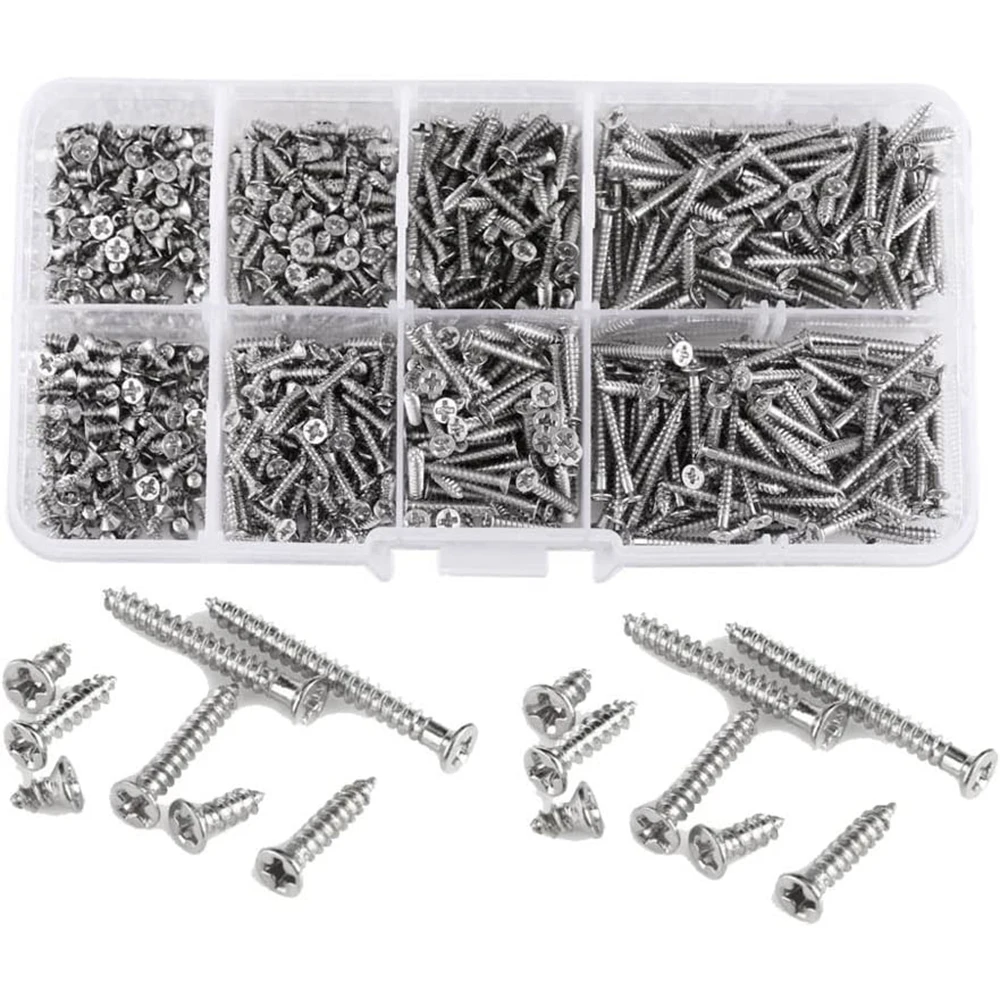 Combinaison-de-vis-t-te-cruciforme-auto-perceuses-M2-mini-vis-bois-autotaraudeuses-kit-de ...