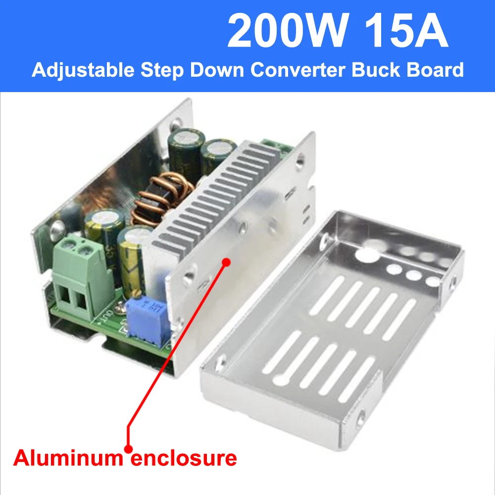 DC DC 15A 200W 60V Adjustable Step Down Converter Buck Board Adjustable ...