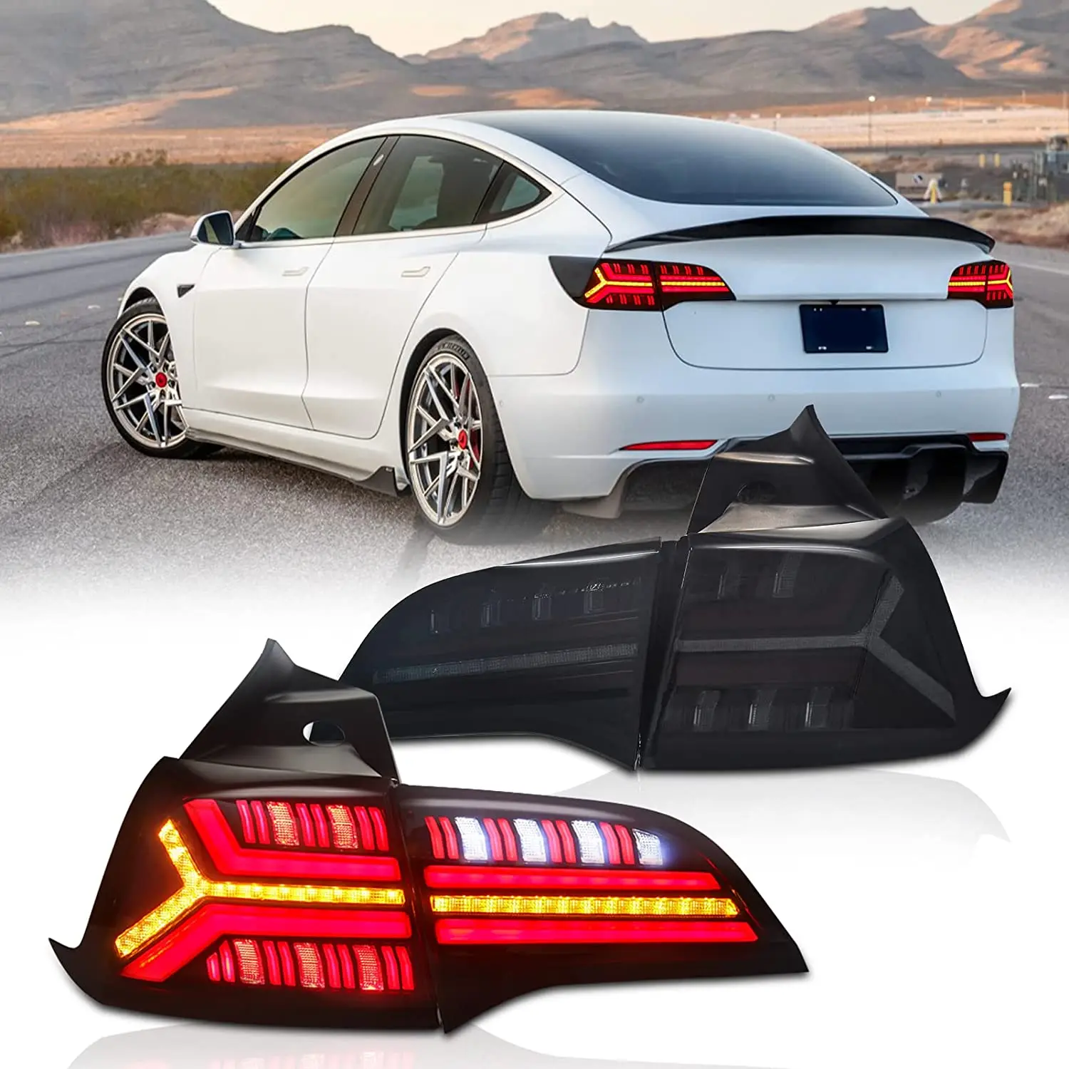 LED Tail lights Assembly for Tesla Model 3 Model Y 2017 2022 Start up ...