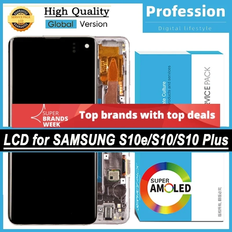 Layar-Super-AMOLED-untuk-Samsung-S10e-S10-S10-Plus-S10-bagian-pengganti ...