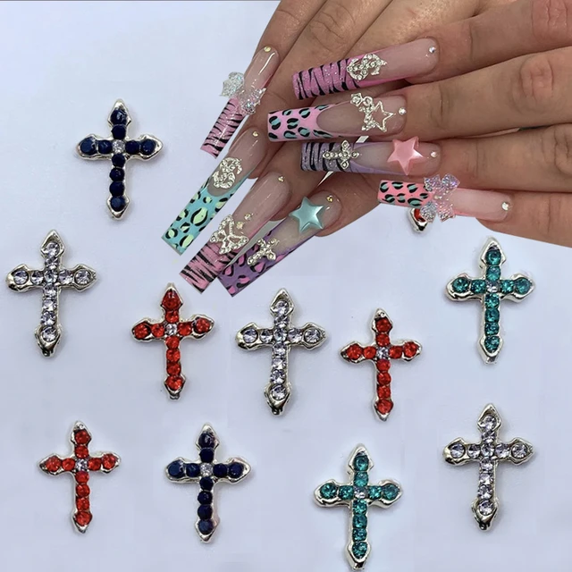 Pink Cross Nail Designs