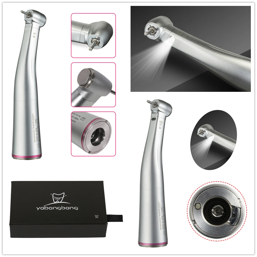 Dental 1:5 Increasing Led/no Led Contra Angle Handpiece Push Button ...