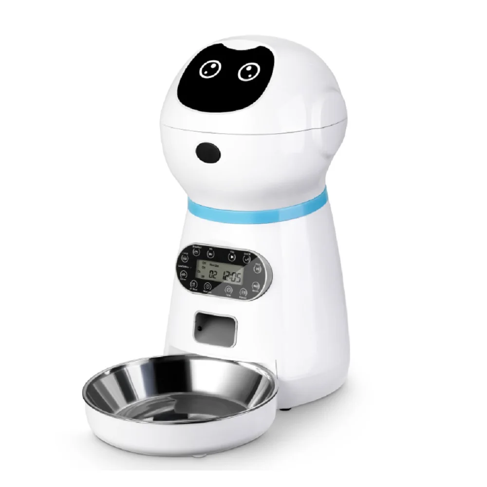 Timer Stainless Steel Bowl Auto Dog Cat Pet Feeding Pet Supplies 3 5L