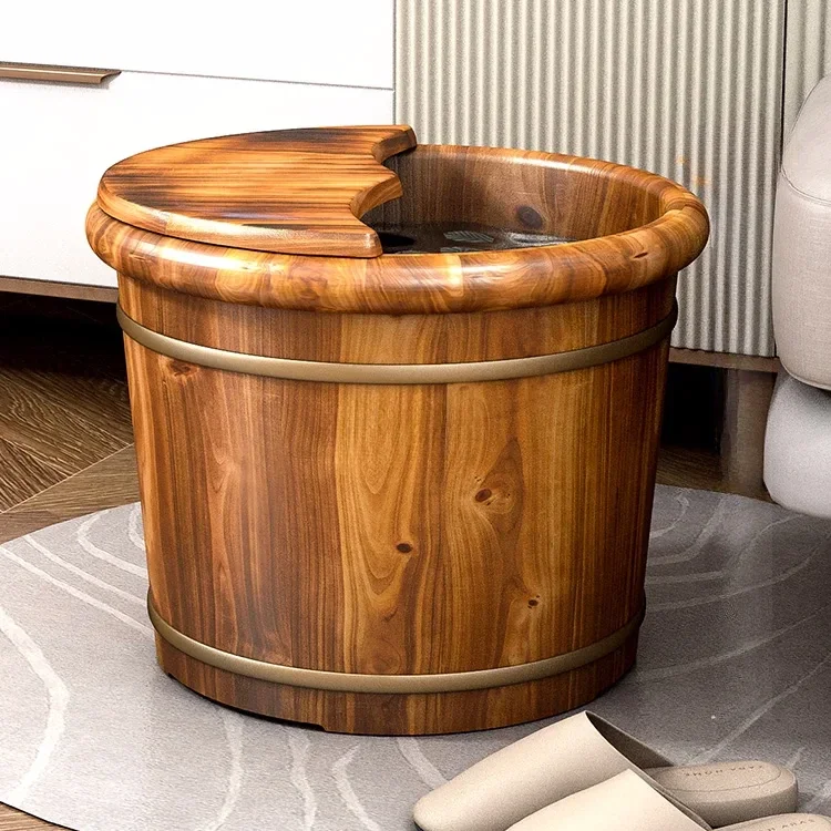 Household Solid Wood Wash Bucket, Over The Calf Foot Bath Bucket ...