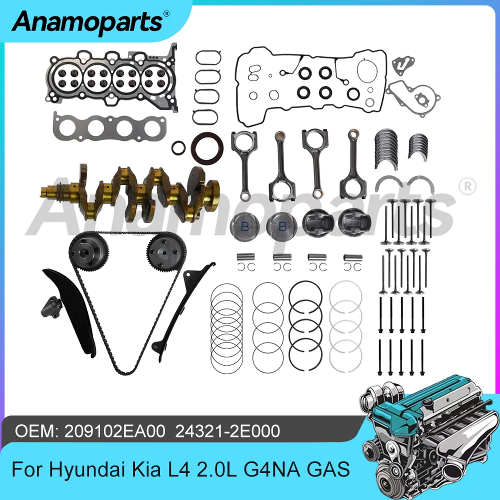 G4NA Engine Overhaul Rebuild Kit Timing Chain Kit VVT Gear Fit 2.0 L L4 ...